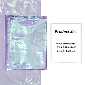 PH PandaHall 4.3 Yard Organza Lace Fabric Purple Sheer Fabric Iridescent Organza Cloth Magic Shiny Fabric Ribbon for Christmas Dress Show Costume Wedding Decoration Photography Background 59inch Wide