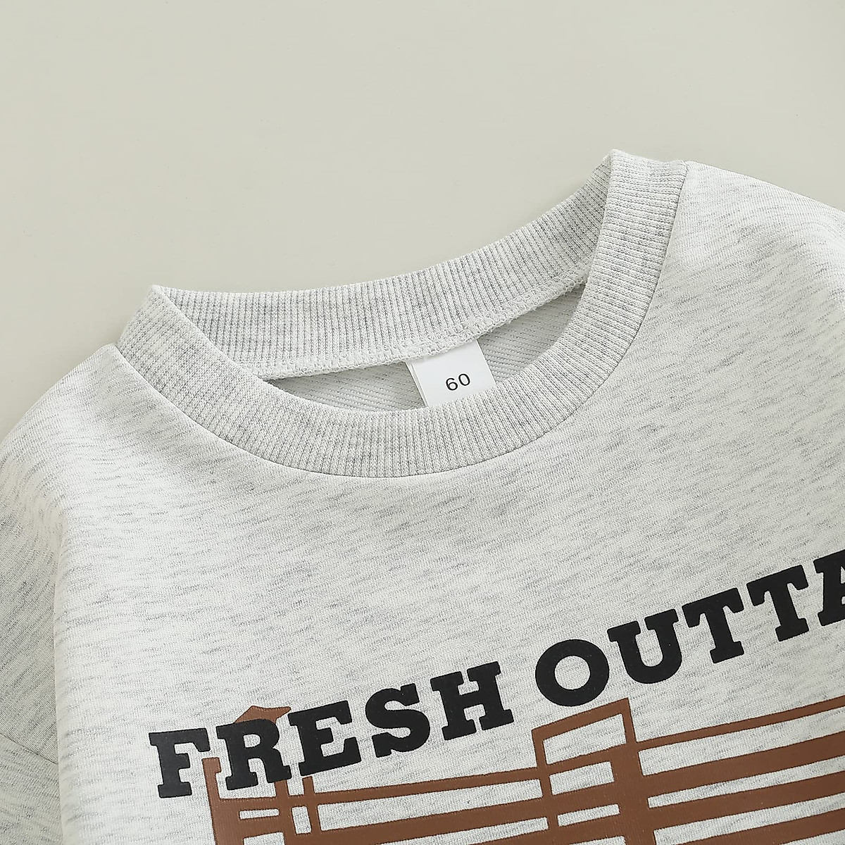 Hnyenmcko Western Baby Boy Girls Clothes Newborn Infant Cow Print Sweatshirt Romper Oversized Long Sleeve Bodysuit Fall Outfit (A-Gray, 0-3 Months)