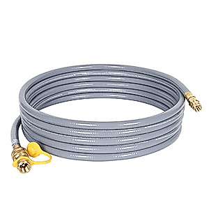 GasSaf 24 Feet 1/2" ID Natural Gas Hose with Quick Connect/Disconnect Hose Assembly with 3/8" Female Flare by 1/2" Male Flare Adapter for NG/LPG Appliance