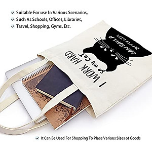 ZHANTUONE Canvas Tote Bag，My Cat Can Have a Better Life ，Cat Mom Cat Dad Gift，Cat Lover Gifts For Men or Women，Great Gift for Cat Lovers，Pet Lovers Birthday Gift，Multipurpose Canvas Tote Bag Gift