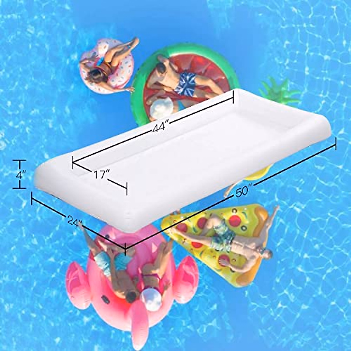 Portable Inflatable Ice Cooler - Serving Buffet Bar (24'' x 50''), White