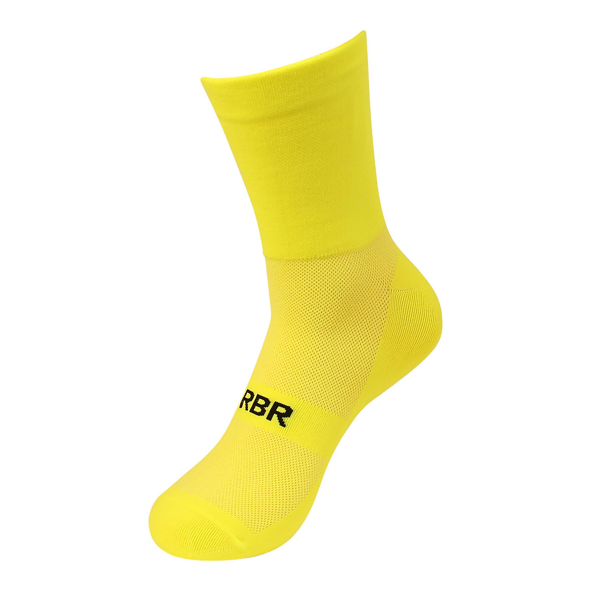 RBR Cycling Running Sports Socks Men Size 9-12 High Visibility Fluorescent 3 Pack (yellow)