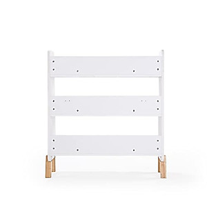 dadada Muse Toddler Bookshelf, 3-Tier 30" Modern Storage Display, White/Natural