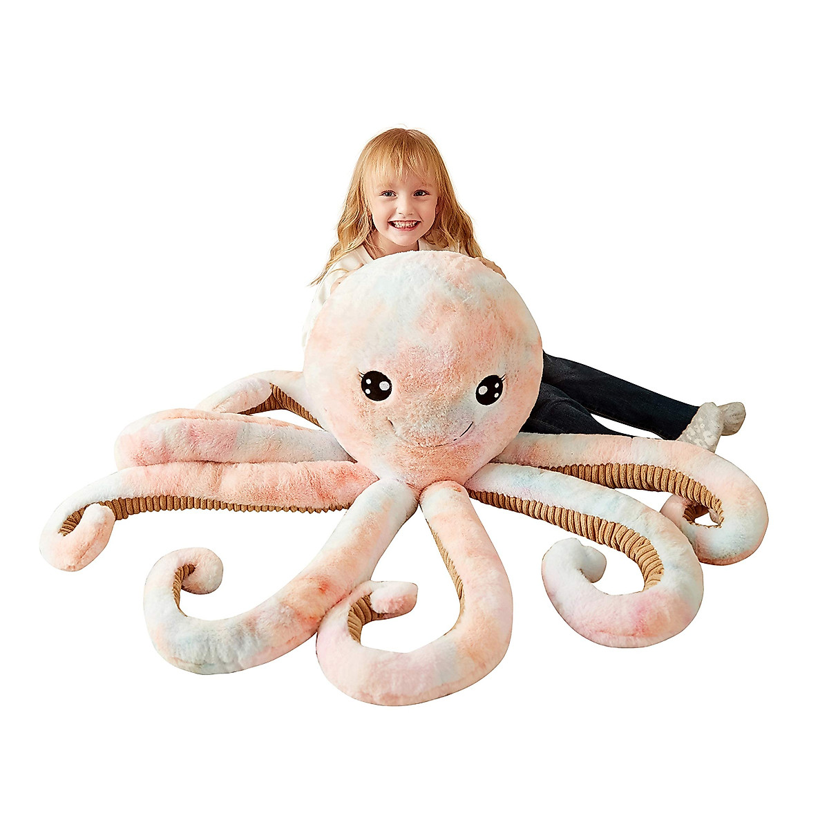 IKASA Giant Octopus Stuffed Animal Jumbo Plush Toy,30" Soft Toys Large Cute Huge Kawaii Fluffy Big Size Fat Oversized Plushie,Gifts for Kids