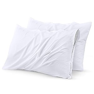 Utopia Bedding Waterproof Pillow Protector Zippered (2 Pack) Standard – Bed Bug Proof Pillow Encasement 20 x 26 Inches