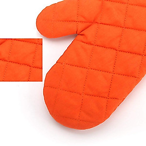 1 Pair Oven Mitts Heat Resistant Kitchen Gloves for Everyday Kitchen Cooking and Baking, Red