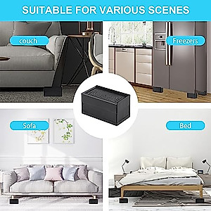 LUCKYQTQH Bed Risers Adjustable Furniture Risers Heavy Duty，Rectangle Bed Risers 3 Inches，Desk Risers for Sofa Couch Bed Frame ，Supports Up to 3000 lbs (4 Piece Set)