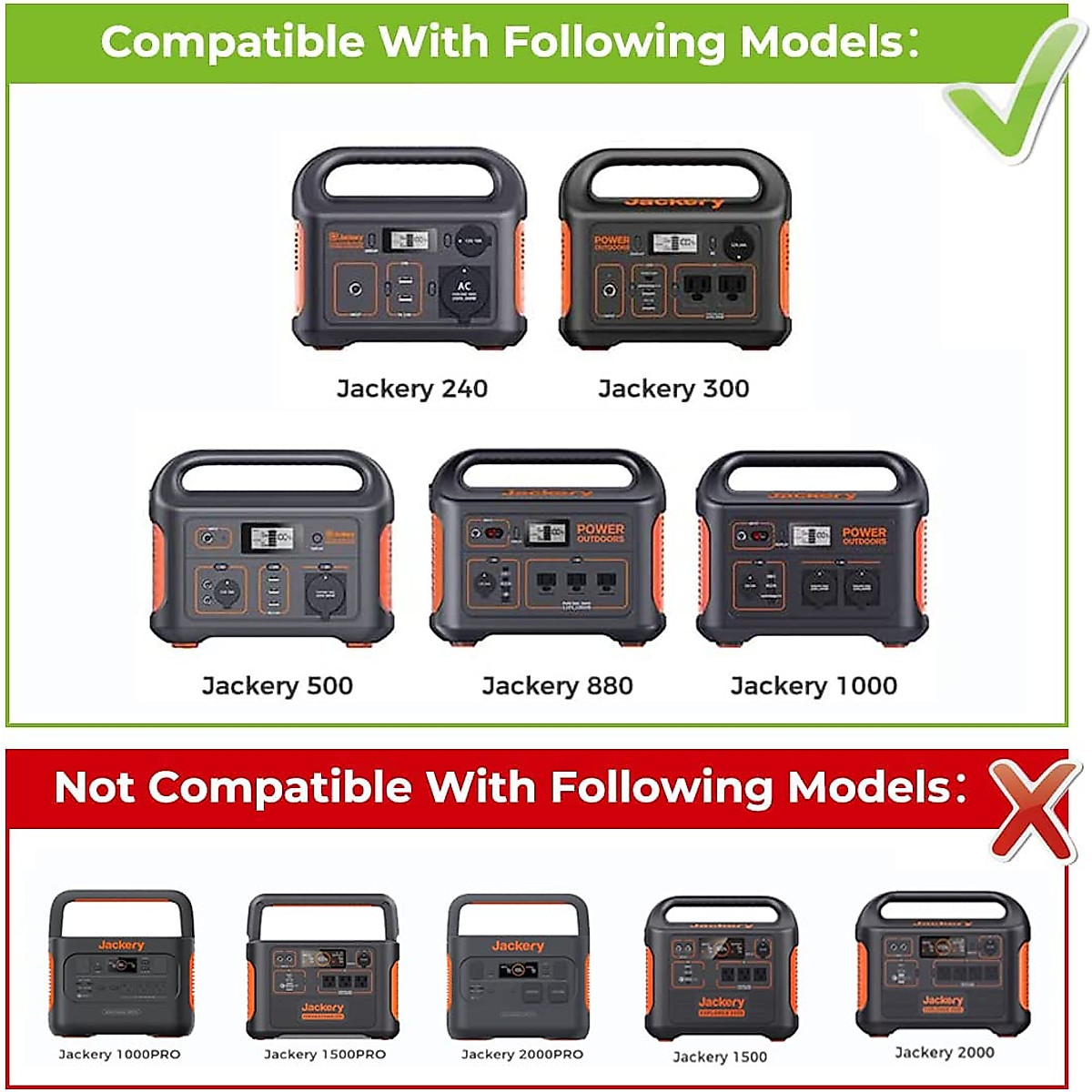 MJPOWER 12V/24V Car Charger Compatible Jackery Portable Power Station Explorer 1000 500 880 550 300 290 240 160 E160 E240 E300 E500 E550 E880 E1000 Solar Generator Jackery Charger Cord DC Power Cable
