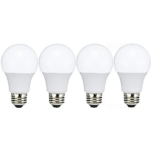 TCP L9A19N1027K4 LED 60 Watt Equivalent Light Bulbs, A19 Shape, Soft White, 4 Count