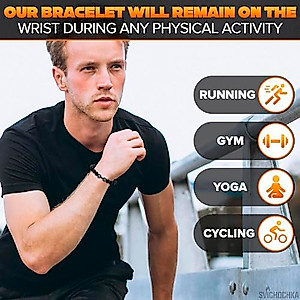 Lava Beads Dumbbell Bracelet For Men, Weight Bracelet 8mm Lava Rock Bracelet Natural Stone, Men Stretch Bracelet Bead Bracelet for Women, Alloy Dumbbell Bracelet, Beaded Jewelry Elastic Blessings Bracelet