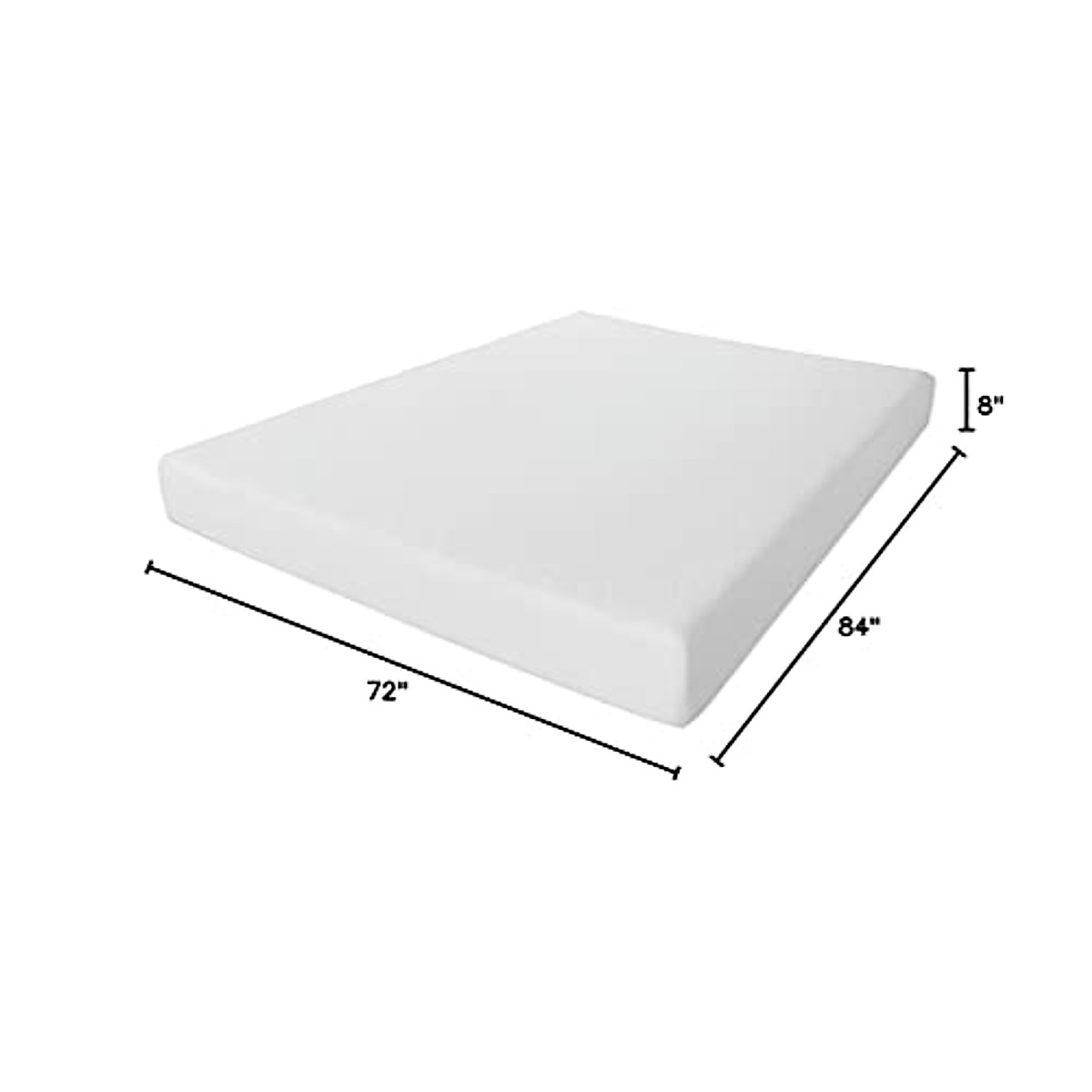 Irvine Home Collection 1500CK 8-inch Gel Memory Foam Mattress, California King, White