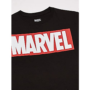 Marvel Men's Comics Simple Classic Logo T-Shirt, Black, Medium