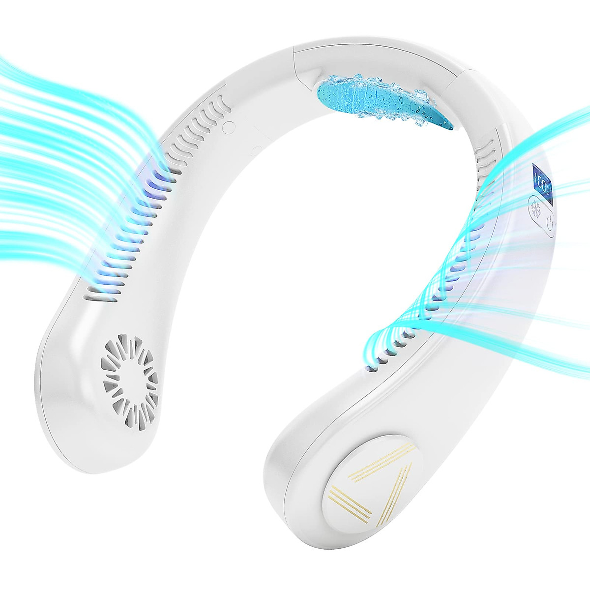 Dytecue Neck Fan Portable, Wearable Neck AC Air Conditioner Fan Built-in Refrigerating Chip, Personal Cooling Device Neck Cooler with 4000 Mah Rechargeable Hands Free 3-Speeds Fan for Outdoor Travel