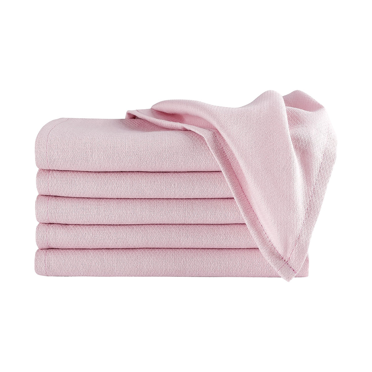 Little Pipers Deluxe 100% Natural Cotton Birdseye Cloth Diapers for Babies - Absorbent Cloth Diapers Burp Cloths - Pink - 6 Pack