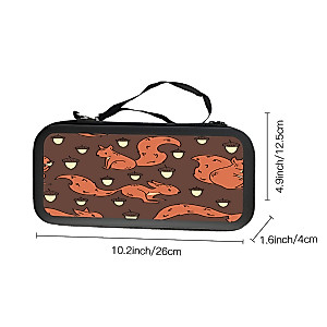 FWIW Cute Squirrel Acorns Carrying Case Compatible with Nintendo Switch / Switch OLED Protective Hard Shell Travel Bag, with 10 Games Card Slots for Switch Console & Accessories