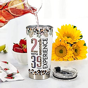 Macorner 60th Birthday Gifts for Women - Stainless Steel Tumbler 20oz - 60 Years Old Birthday Gifts for Women - Gifts for Women Bestie Friends Sister Coworker Mom Wife 21 With 39 Years Experience Gift