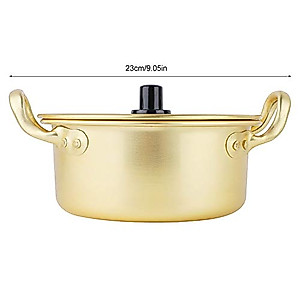 Noodle Pot, Korean Ramen Noodle Pot Korean Yellow Aluminum Stockpot Instant Noodles Pot Aluminium Pot (#1)