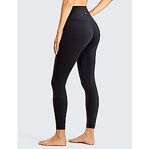 CRZ YOGA Women's Naked Feeling Workout Leggings 25 Inches - 7/8 High Waist Yoga Tight Pants Black Medium