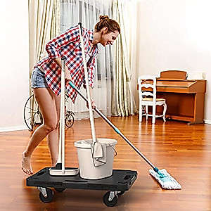 Goplus Moving Dolly, Heavy Duty Furniture Rolling Mover with 4 Wheels for Piano Heavy Items Appliance, Interlocking System, 500 lbs Weight Capacity, 23” x 15” (L x W) (1)