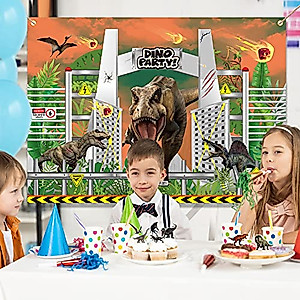 7x5ft Dinosaur Backdrop Jurassic Theme Dinosaur Birthday Photography Backdrop for Boy Kids Adults Indoor Outdoor Dinosaur Birthday Decoration Party Supplies Backdrop