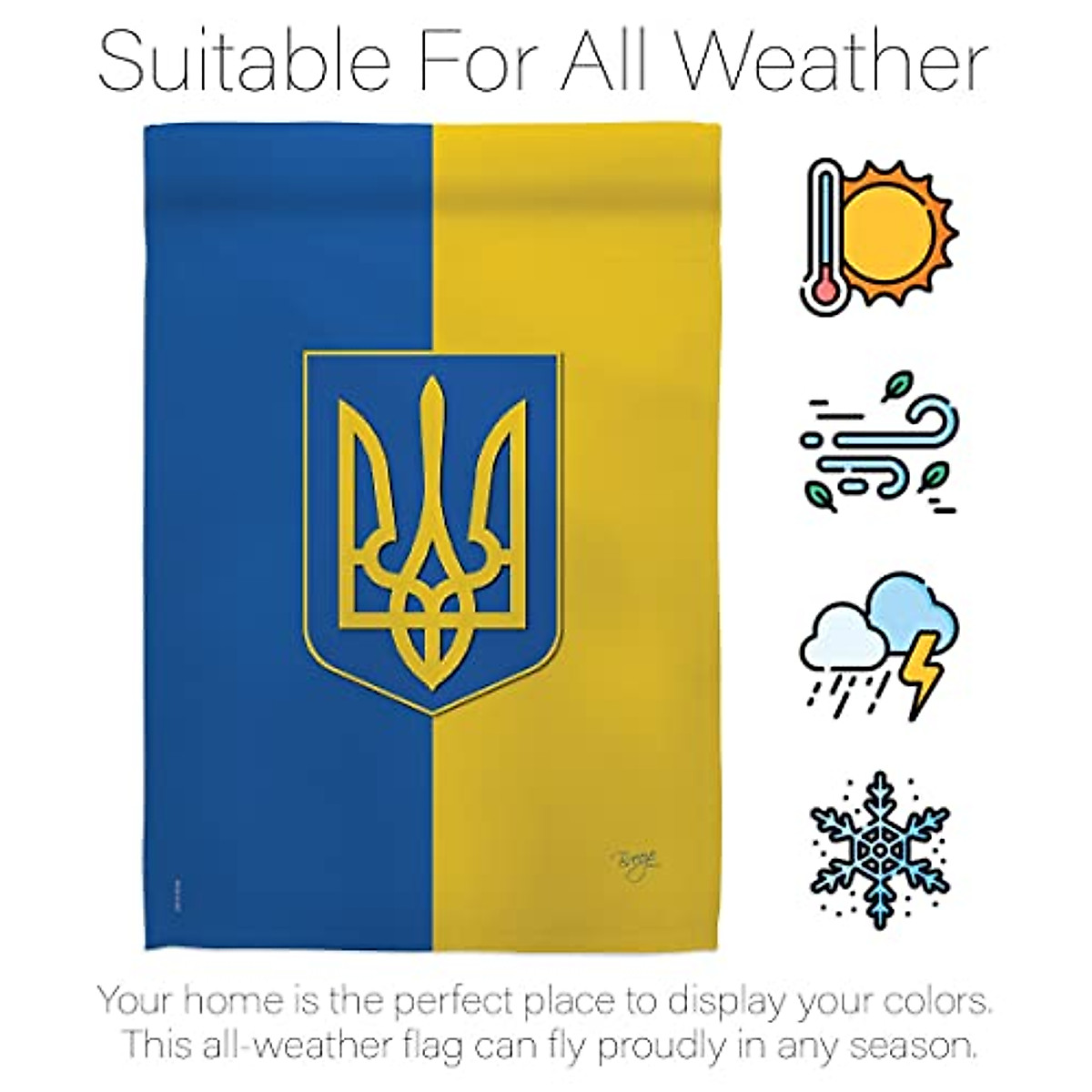 Ukraine Garden Flag Bandera de Ucrania Breeze Decor Indoor Tapestry Suppport Україна Outdoor Home Decorations House Banner Wall Hanging Small Yard Stand With Ukrainian Gifts Made In USA