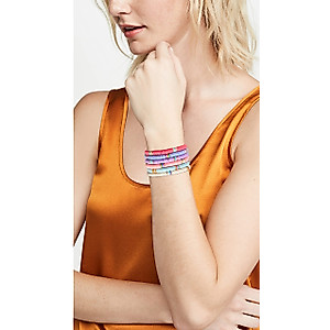 LALAPPLE Preppy Heishi Clay Bead Stretch Bracelets for Women Stackable Gold Pearl Evil Eye Beaded Bracelets Boho Summer Beach Jewelry for Women