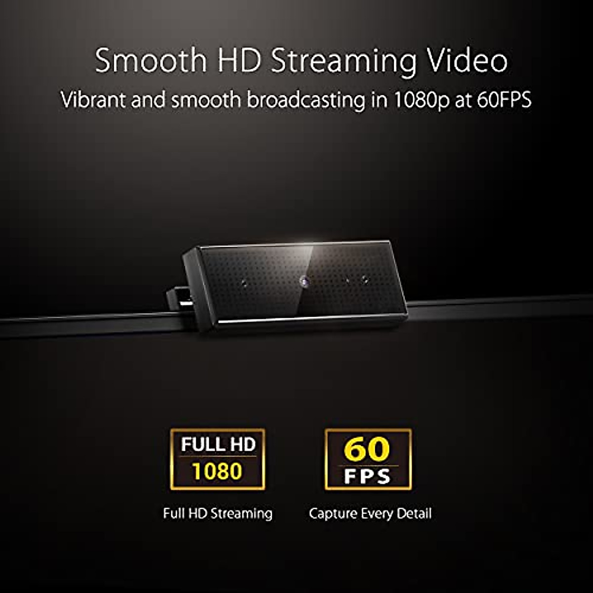 ASUS ROG Eye S Streaming Gaming Webcam (1080p 60 FPS, Face Auto Exposure, Autofocus, AI Noise-Cancelling Beamforming Microphones, Compact & Foldable Design, Aluminum Alloy Adjustable Base)