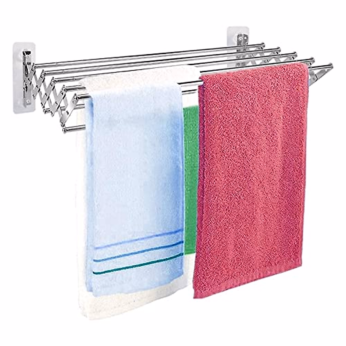 XMCX 40-100cm Wall Mounted Clothes Rail Laundry Drying Rack Foldable Space-Saving Airer Coat Hanger Racks Dryer Rod Hooks Easy Storage (Size : 100cm/39.4in)