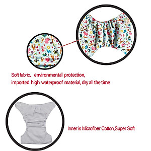 Ohbabyka Reusable Washable Baby Boys/Girls Pocket Cloth Diapers with 1pc Insert (Penguin+1 Insert)