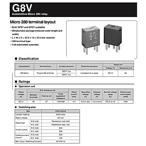(Pack of 2) Omron GM 4-Pin Relay 15328866 High Power 4 Terminal Multi-Use Relay 8385