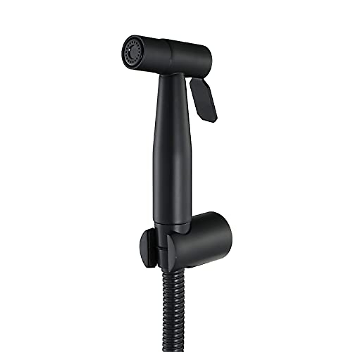 MINJING Bidet Sprayer for Toilet, Black Toilet Handheld Bidet Faucet, Toilet Attachment Handheld Cloth Diaper Spray Set,Spray Gun Set with Angle Valve