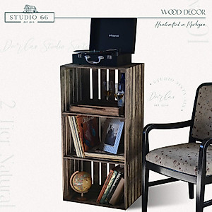 Darla'Studio 66 Cherry Stained 3 Tier Turntable Stand