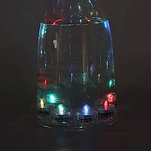 Rhytsing Set of 12 Submersible Led Tea Light, Waterproof Underwater Wedding Tealight, Multi-Color Changing Light, Batteries Included