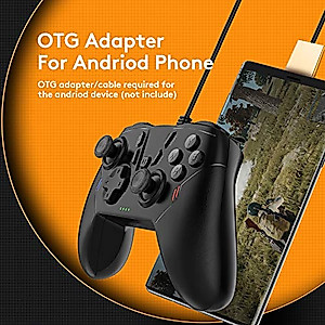 Uberwith Wired PC Game Controller, Joystick Gamepad Controller for PC Game Controller Compatible With Steam, PS3, Windows 10/8/7 PC, Laptop, TV Box, Android Mobile Phones