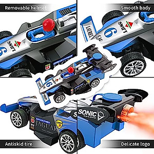 MQDMINI Remote Control Car Toy - Kids Spray Remote Control Formula Racing Car, CH 5 Wheel Drive Spray Car with Lights Boys Girls, F1 RC Race Cars Birthday Gifts for Kids 3 4 5 Years Old（Blue）