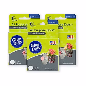 Glue Dots, All Purpose Dots, Permanent, Multi-Surface, Double-Sided, 1/2", .5 Inch, 900 Dots, DIY Craft Glue Tape, Sticky Adhesive Glue Points, Liquid Hot Glue Alternative, Clear, 3 Pack
