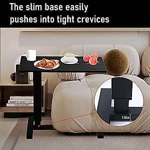 Erinaik Adjustable Height Overbed Table, Large Medical Bedside Desk with Hidden Casters, 31.5" L x 15.7" W, Mobile Tray Table for Hospital, Office, Home, Study Use