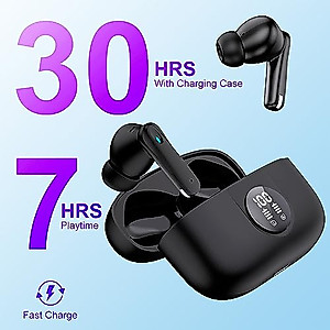 HomeSpot True Wireless Earbuds, Active Noise Cancellation Bluetooth 5.3 TWS with 4 ENC mic, Charging Case with Battery Level Indication, Low Latency 30 Hrs Playback time