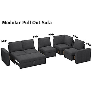 Belffin Middle Module Seat for Modular Sectional Sofa Couch Armless Single Seat Module Sofa Chair Dark Grey