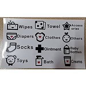 Upgraded Size Baby Diaper Cart Classification Stickers