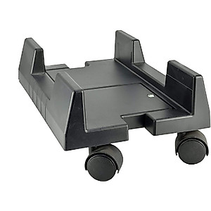CPU Stand Mobile Desktop Tower Computer Floor Stand Rolling Caster Wheels Adjustable Width Universal PC Computer Holder Cart with 4 Caster Wheels (Black-B)