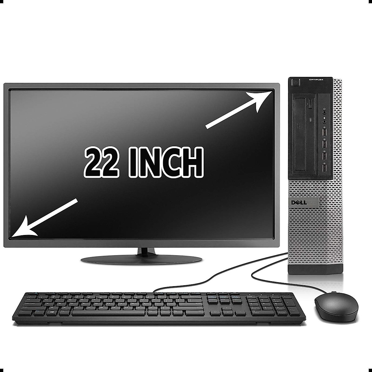 Dell Optiplex 7010, Intel Quad Core i5 3.2-GHz, 16 GB Ram, 2 TB HDD, 22 LCD, DVD, WiFi, Keyboard, Windows 10 in œProin (Renewed)