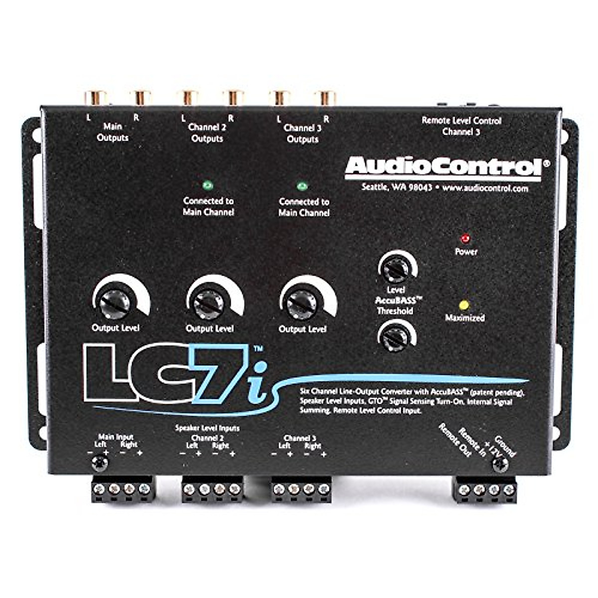AudioControl LC7i Black 6-Channel Line Output Converter with Bass Restoration