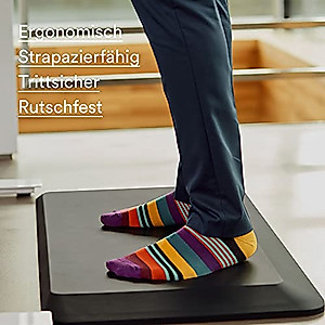 aeris Muvmat - Thick Anti Fatigue Mat for Standing Desks – Premium Kitchen Mat- Ergonomic 2-Zone Standing Desk Mat - Durable Non- Slip Home Office Mat with Pure Black Cover