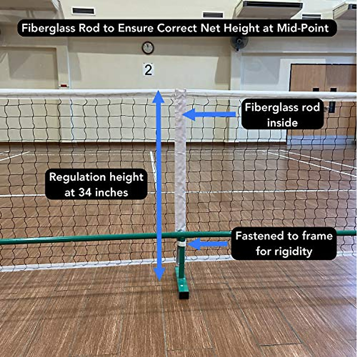 Falconz Regulation Size Pickleball Net for Outdoor and Indoor - Portable 22 Feet Long Net with Steel Frame and PE Netting - Carry Bag Included