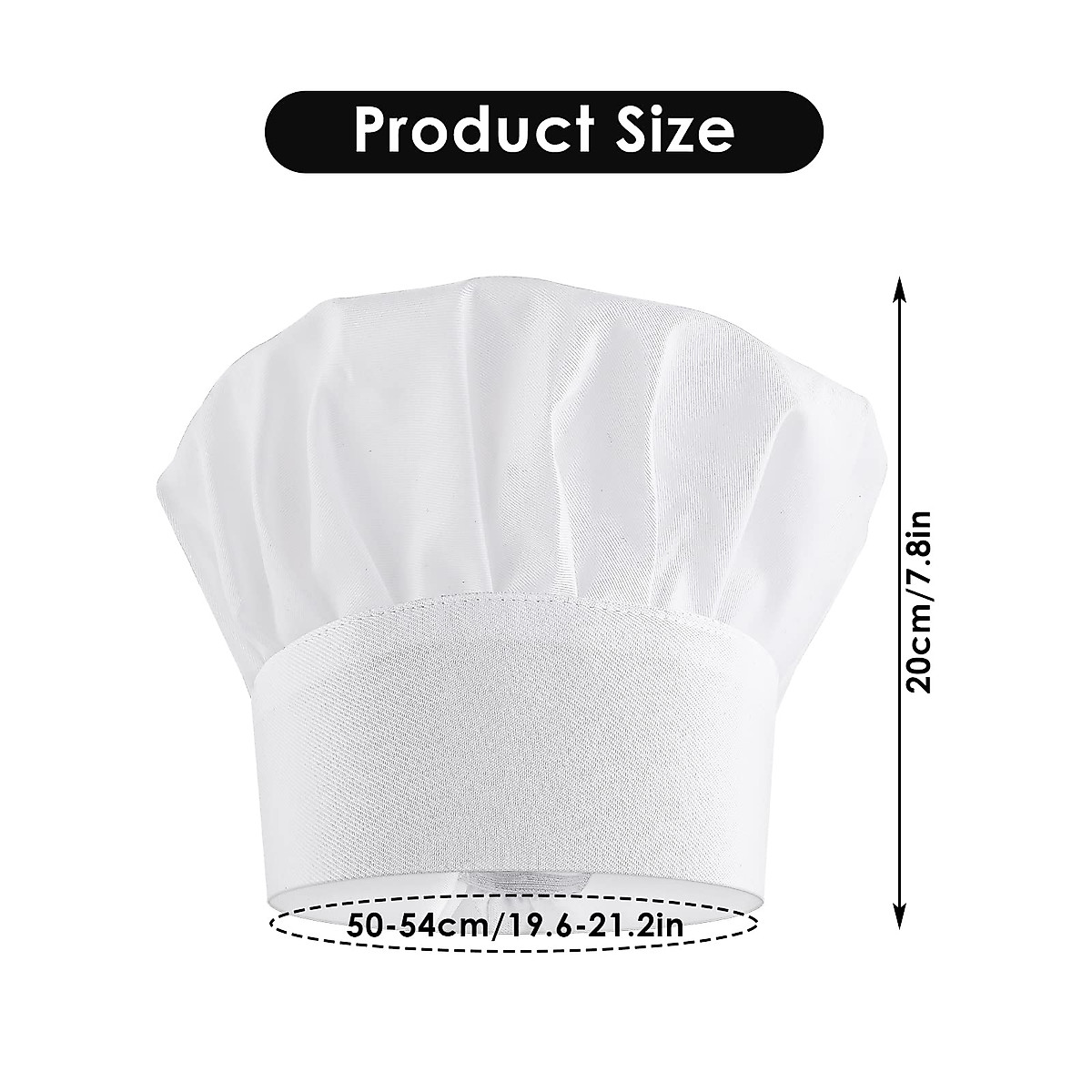 Lusofie Kids Chef Hat Adjustable White Chef Hats Elastic Kitchen Cooking Cap Baker Hat Chef Hat for Kids Girls Boys