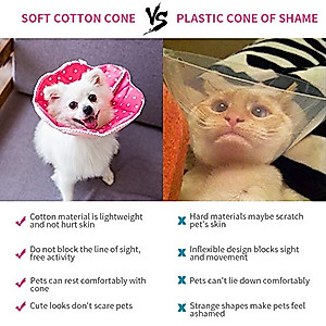 WZ PET Adjustable Dog Cat Cone,Soft Recovery Cat Cone Collar,Dog Protective Collar for Cats and Puppy Surgery,Pink,Small