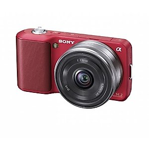 Sony Alpha NEX NEX3A/R Digital Camera with 16mm F2.8 Lens (Red)