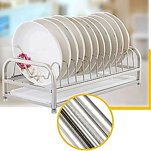 PDGJG Kitchen Single Layer Wire Storage Home Organizer Cabinet Bowl Dish Drain Rack Shelf Pan Stand Stainless Steel Holder