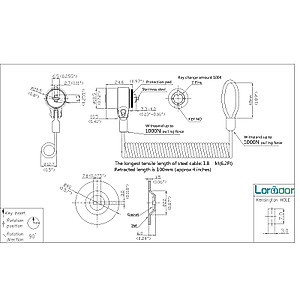 LORADAR 5Pack Single Package keyed Alike Security Hardware Cable Lock Kit Laptop Lock 5Keys 6.2Ft for Monitors, Laptops, MacBooks, Tablets, iPad,Mac Mini (Single Package keyed Alike)